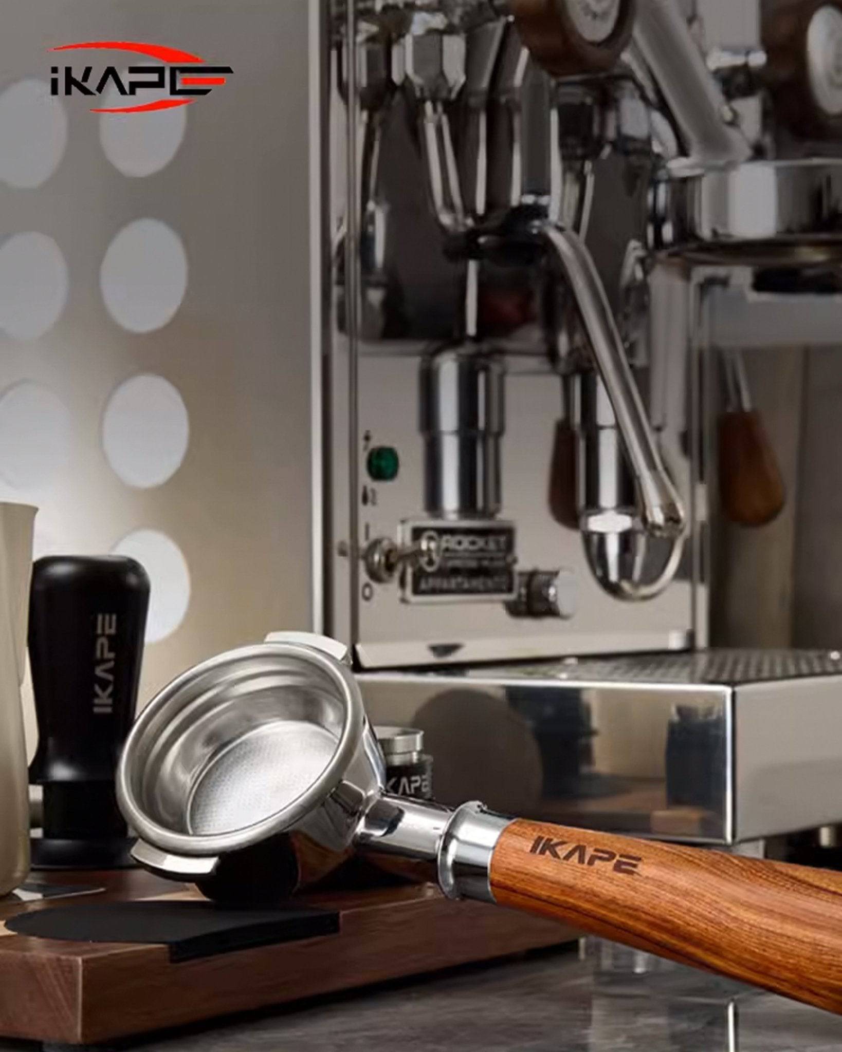 IKAPE Espresso 意式咖啡無底手柄【304不銹鋼實木 | 51/54/58mm】 | Coffee Stage 咖啡舞台